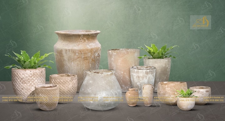 Titanic Collection - Yellow Antique Ceramic Pots